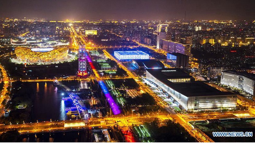 Roads, buildings along central axis in Beijing